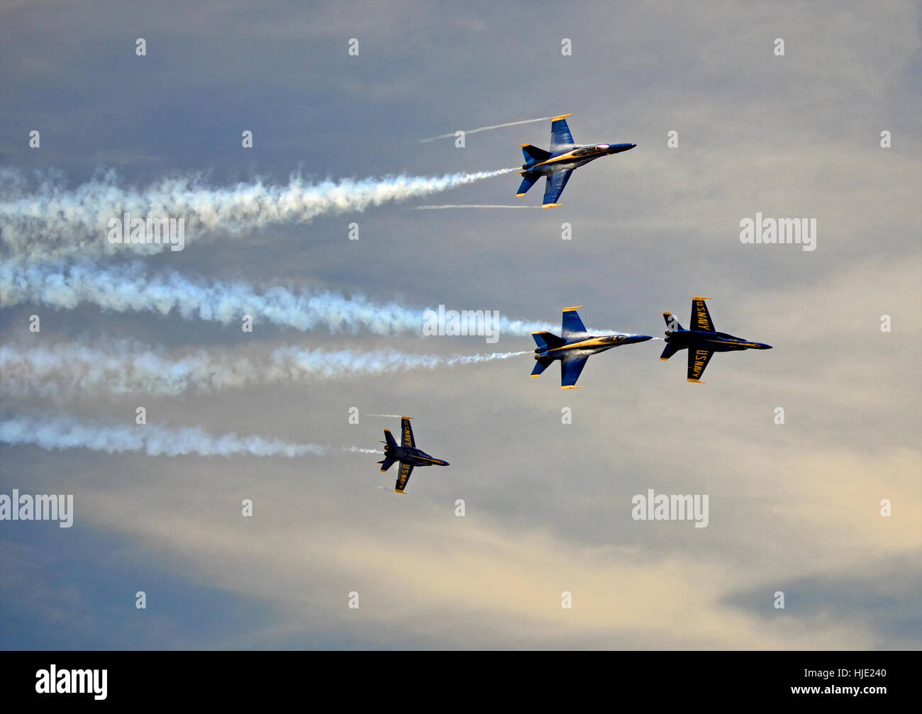 Blue angel jet performer flying over their home base in Pensacola ...