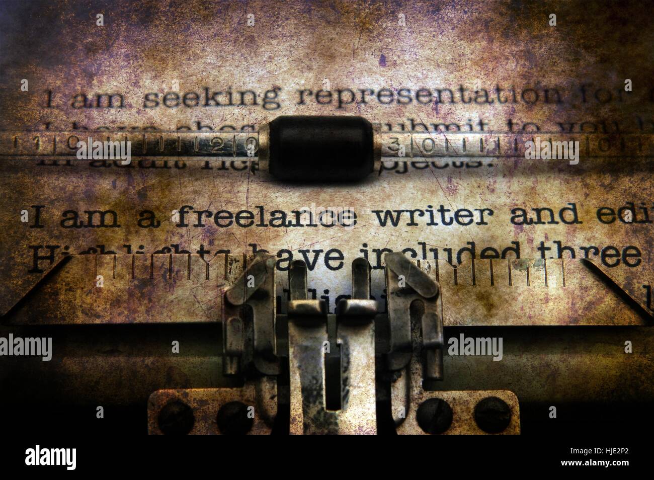 Freelance writer letter on typewriter Stock Photo - Alamy