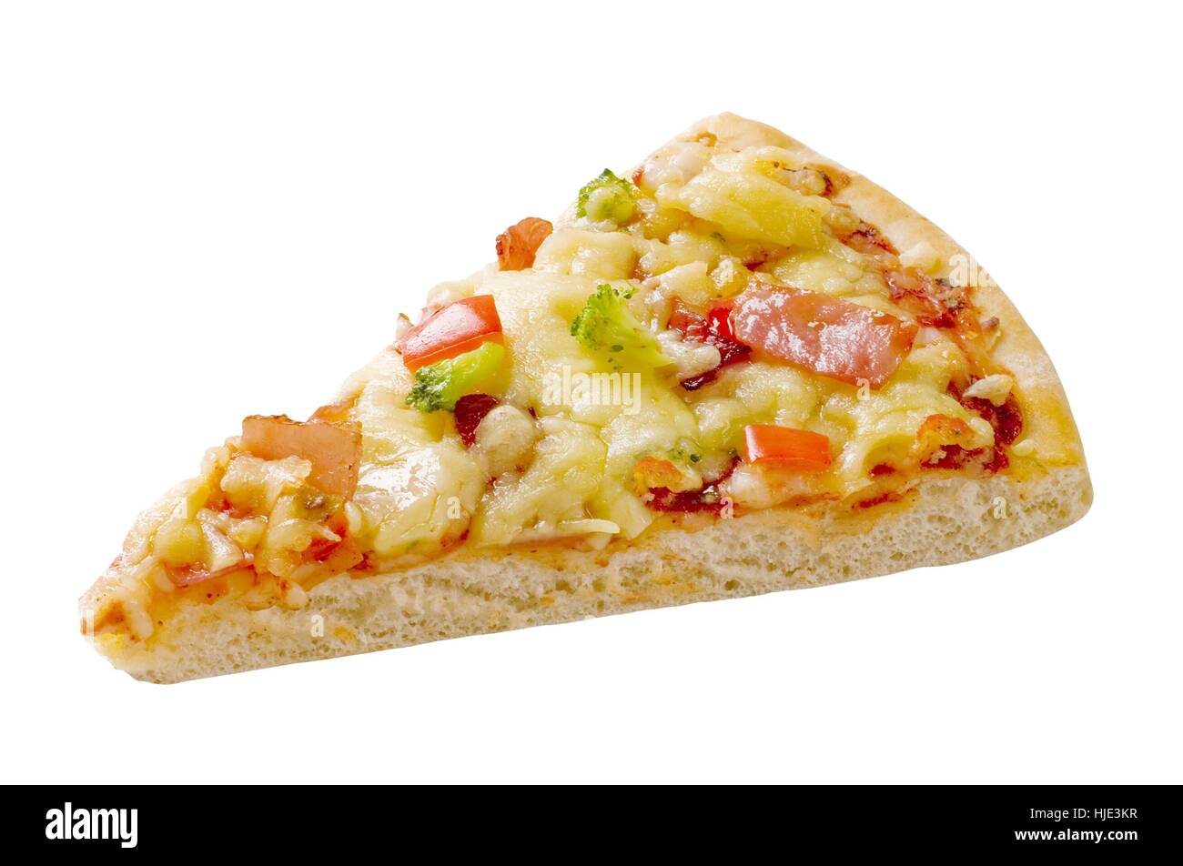 Slice of pizza isolated on white background Stock Photo - Alamy