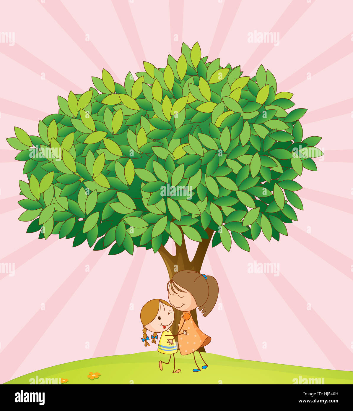 Kids studying under tree hi-res stock photography and images - Alamy