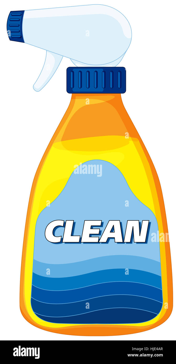 illustration of cleaner bottle on white Stock Photo - Alamy