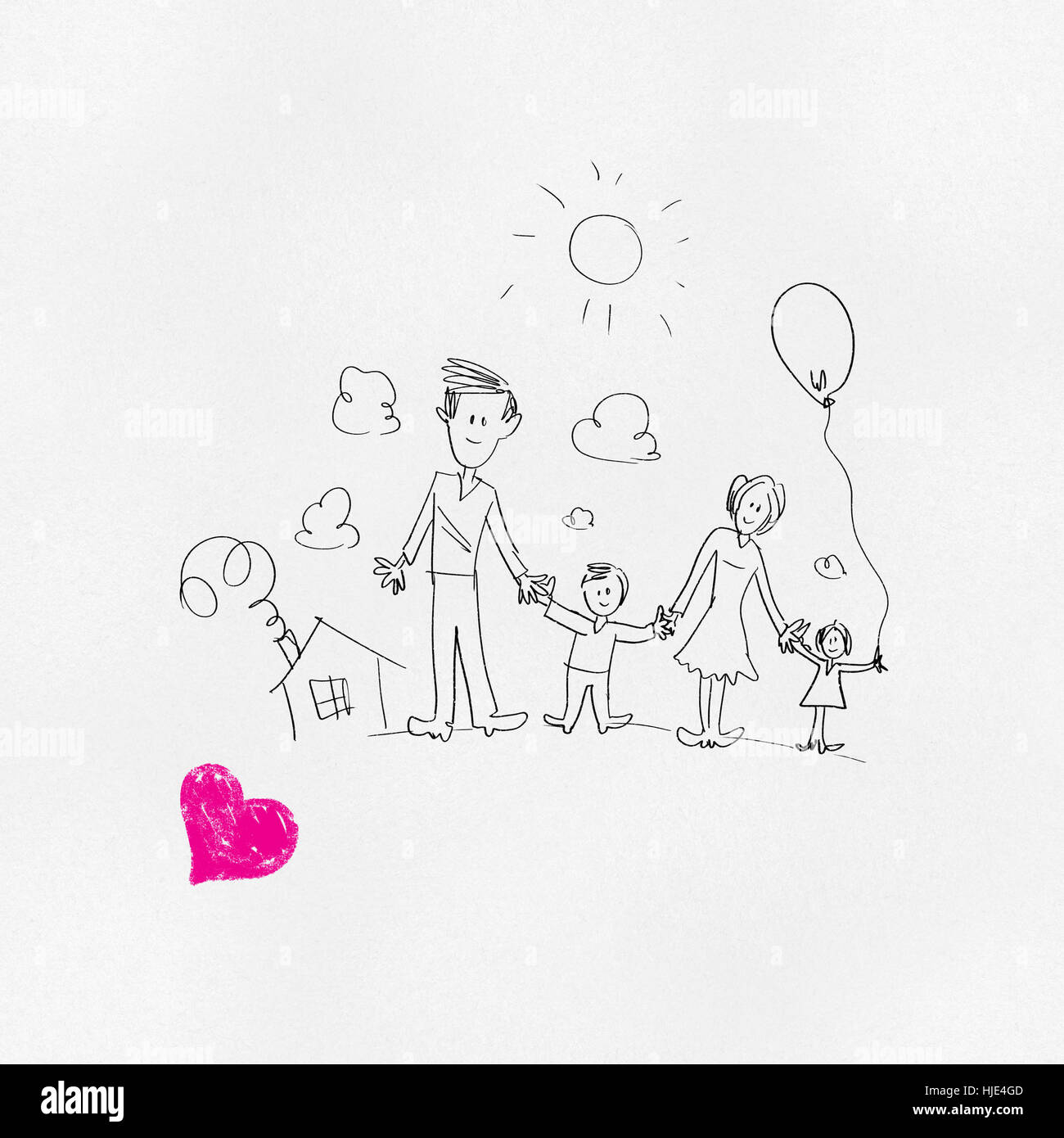 Parents children drawing together hi-res stock photography and images ...