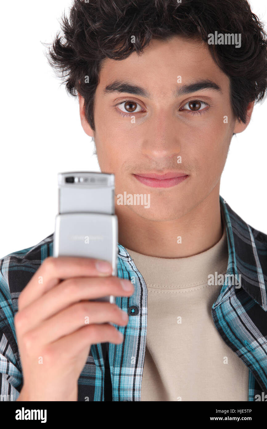 Teen staring at cellphone hi-res stock photography and images - Alamy