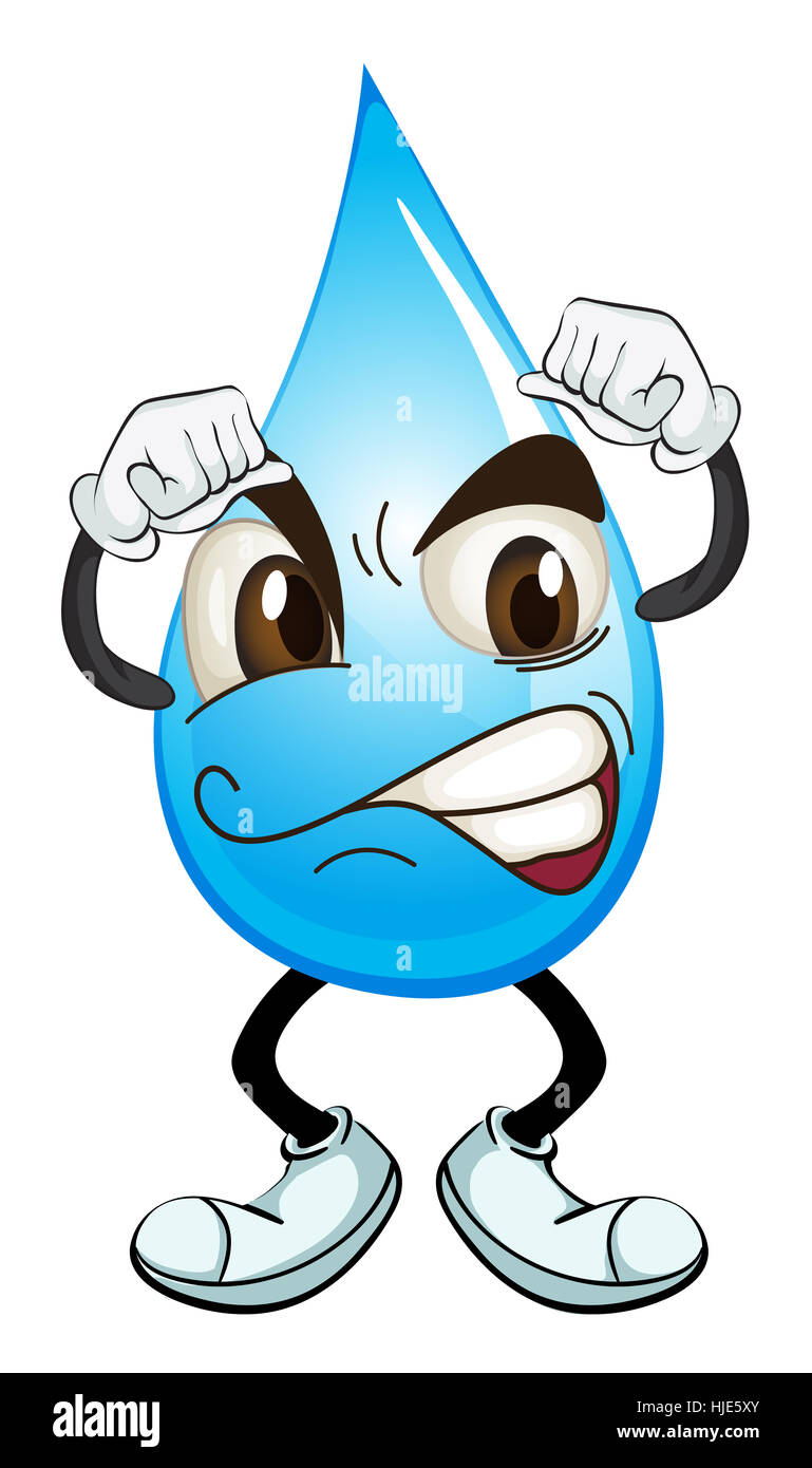 blue, single, liquid, isolated, graphic, mouth, teeth, face, raindrop ...