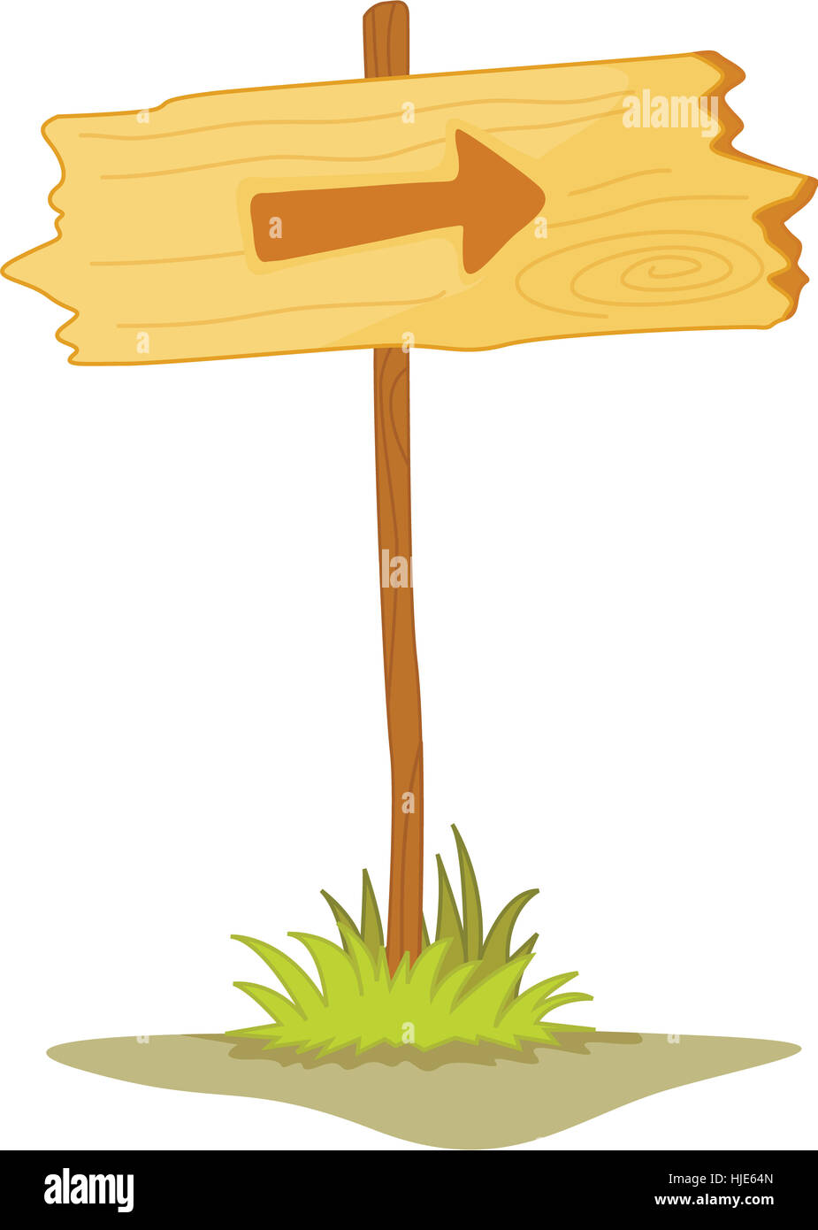 illustration of wooden boards showing way right Stock Photo - Alamy