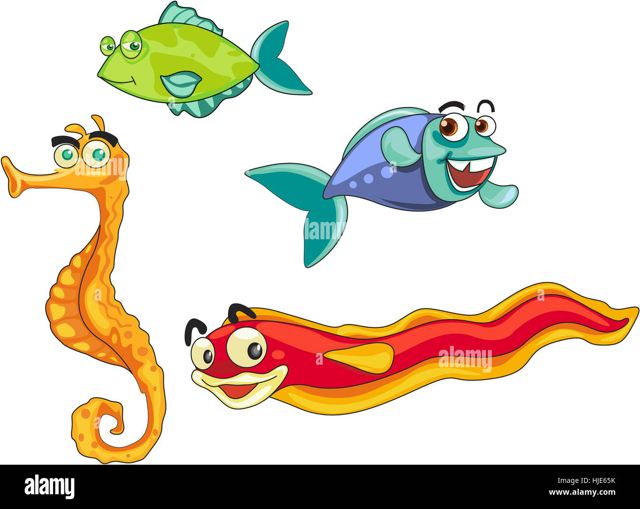 Four comical fish with attitude Stock Photo - Alamy