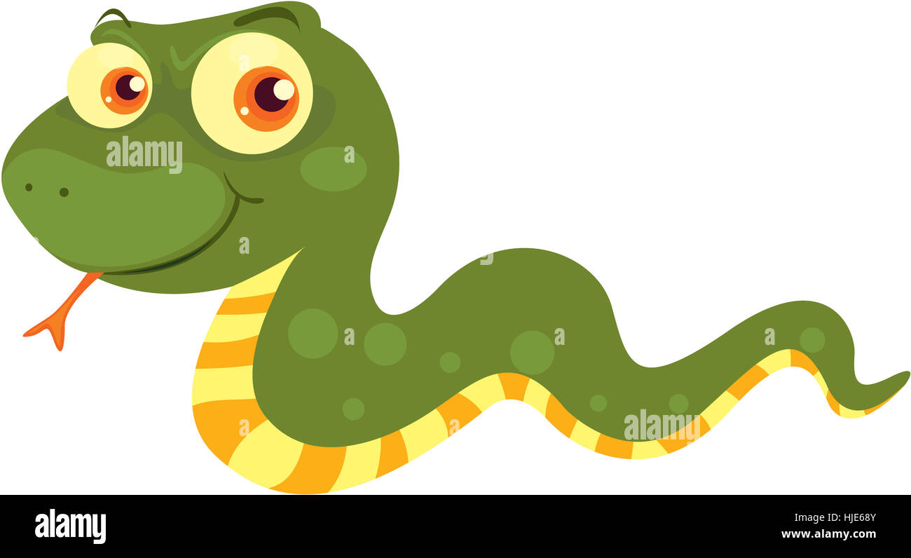 illustration of green snake on white Stock Photo - Alamy