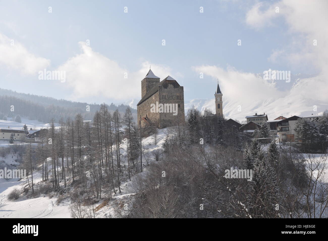 winter, spring, community, village, market town, snow, chateau, castle ...