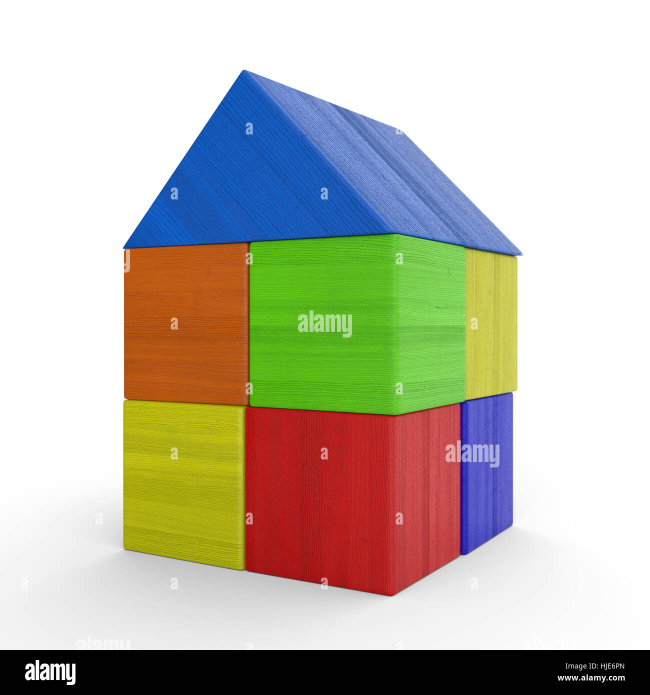 colorful house out of blocks isolated Stock Photo - Alamy