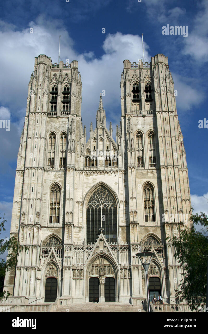 church, cathedral, belgium, brussels, gothic, travel, historical ...