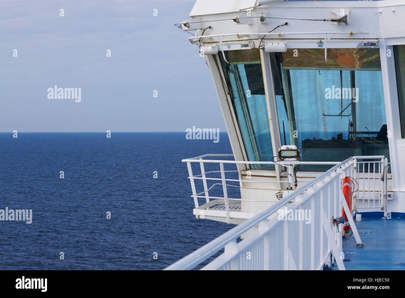 Captain bridge on freight ferry sailing on open sea Stock Photo - Alamy