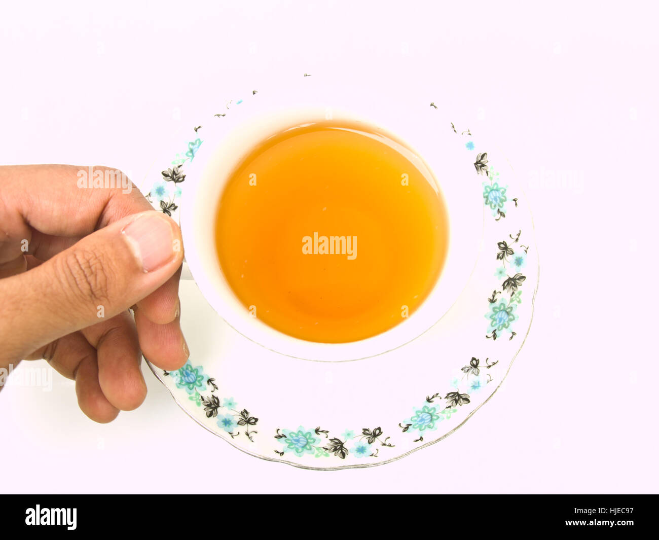 cup, tea, isolated, beverage, backdrop, background, white, floral, hand ...