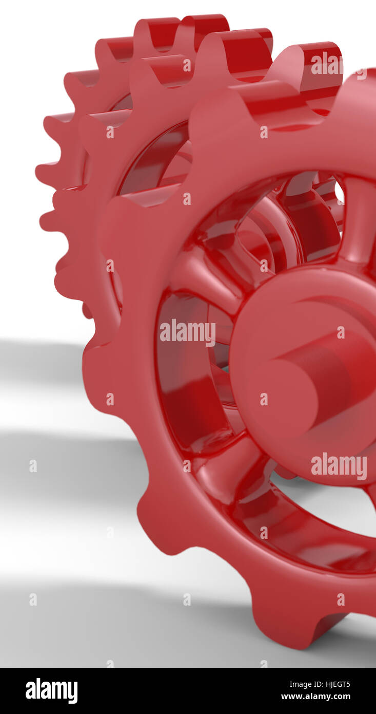 red gears isolated 4 Stock Photo - Alamy