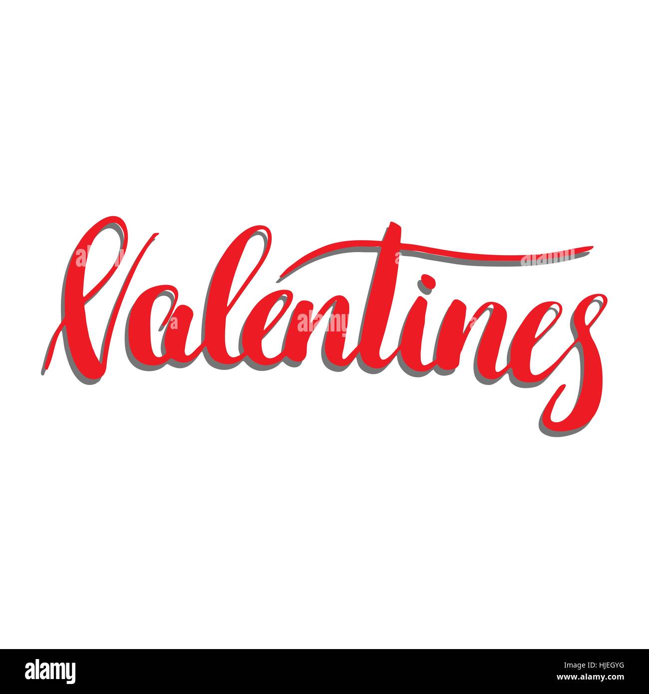 Valentines Day hand drawn brush lettering calligraphy Stock Vector ...