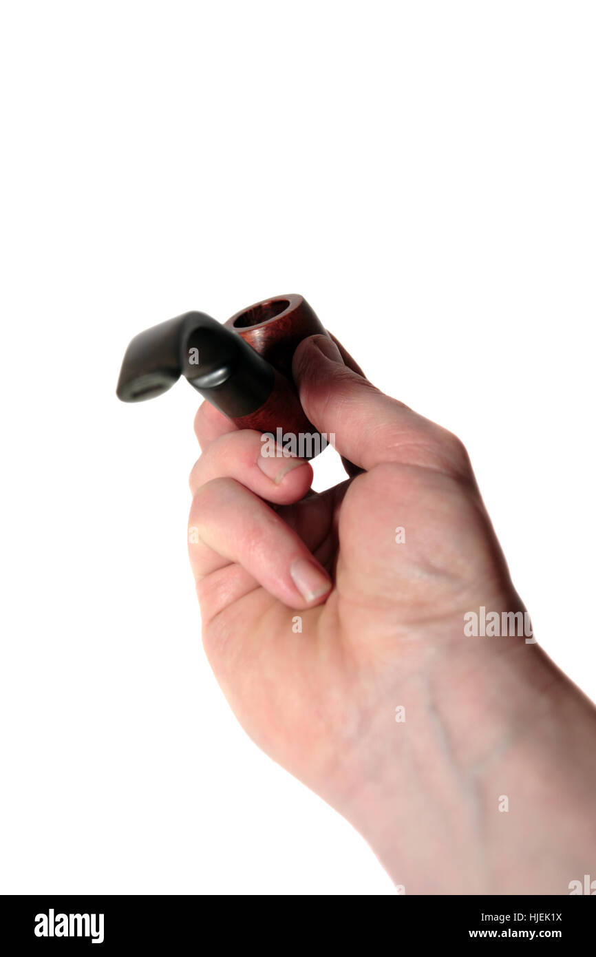handheld smokers pipe isolated on white background with clipping path ...