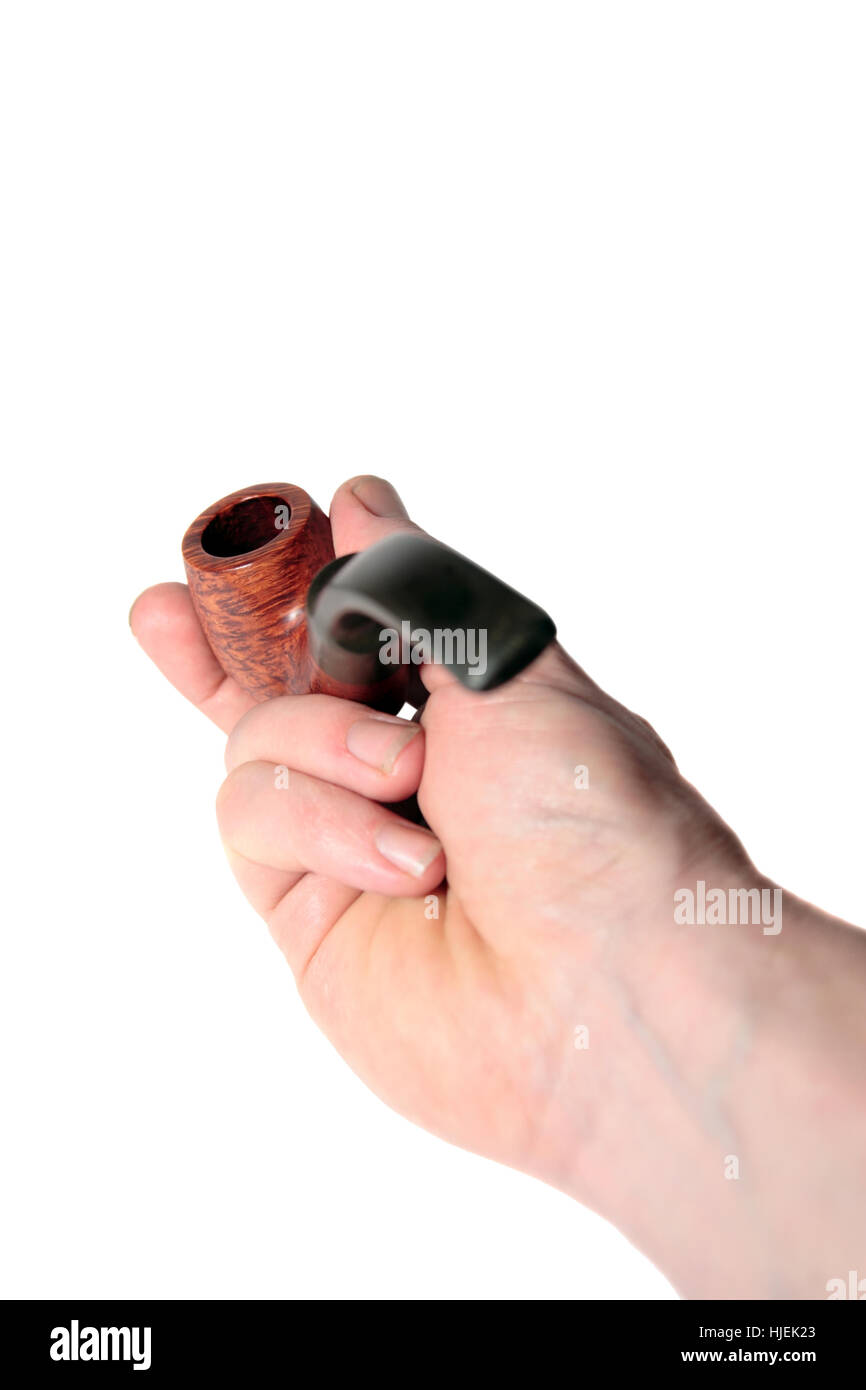 handheld smokers pipe isolated on white background with clipping path ...