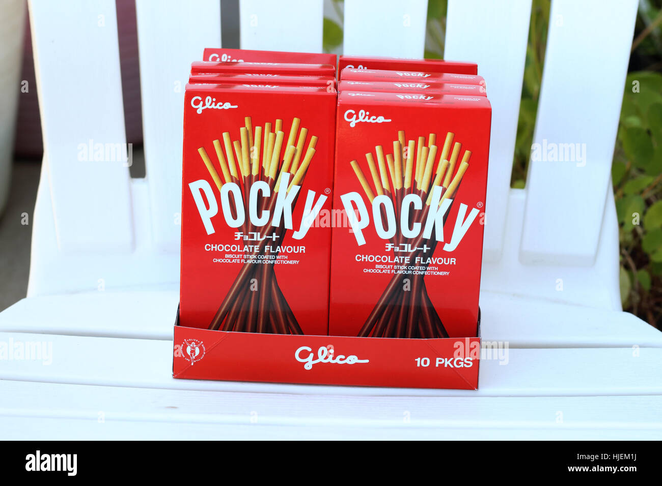 Close up of Pocky Chocolate flavour covered biscuits Stock Photo - Alamy