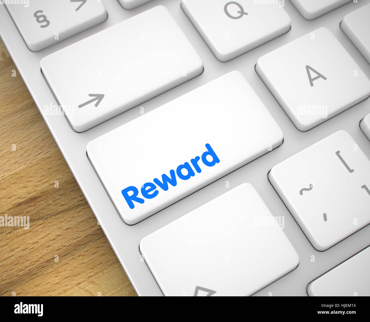 Reward - Text on the White Keyboard Button. 3D Stock Photo - Alamy