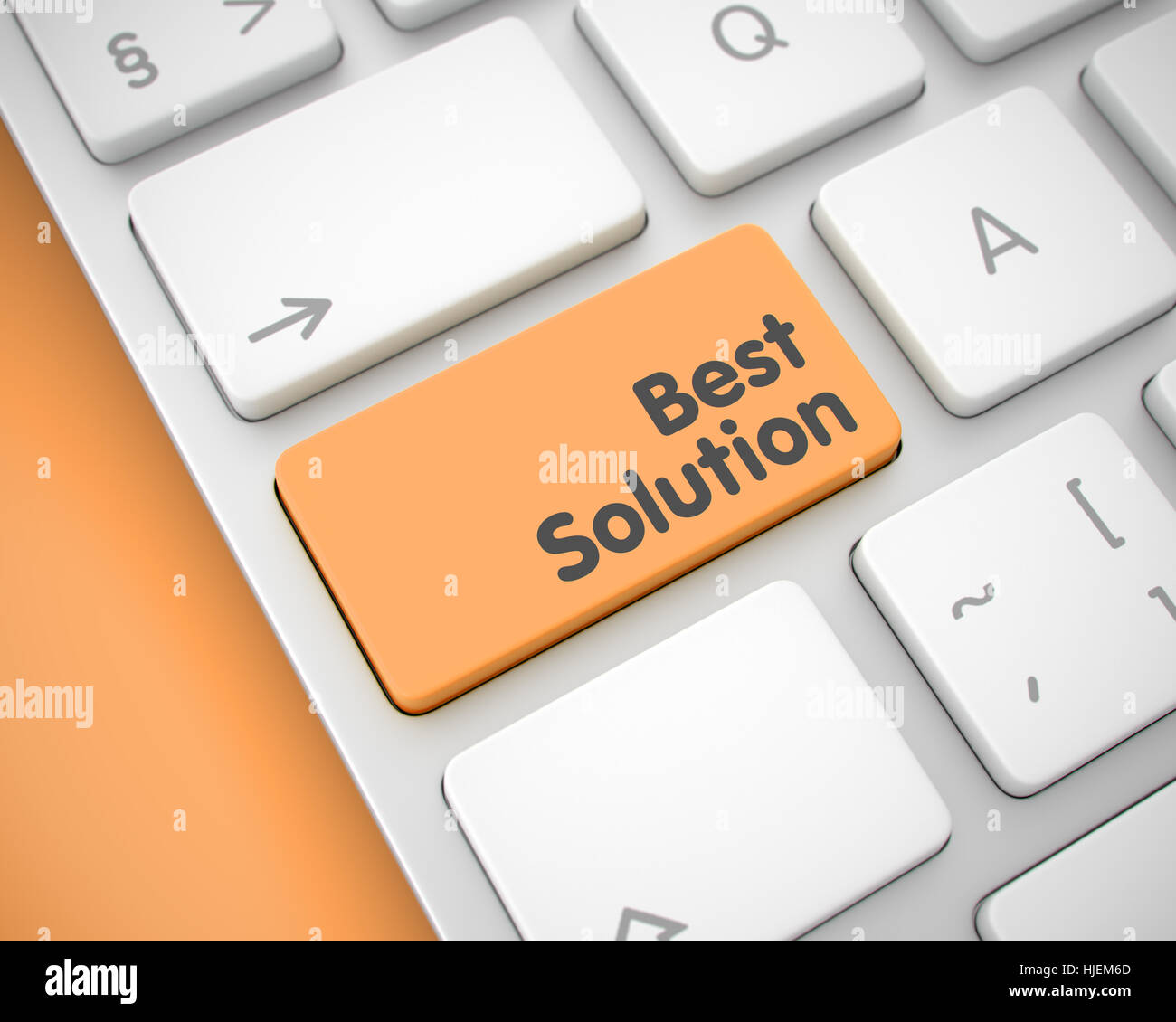 Best Solution - Message on Orange Keyboard Keypad. 3D Stock Photo - Alamy