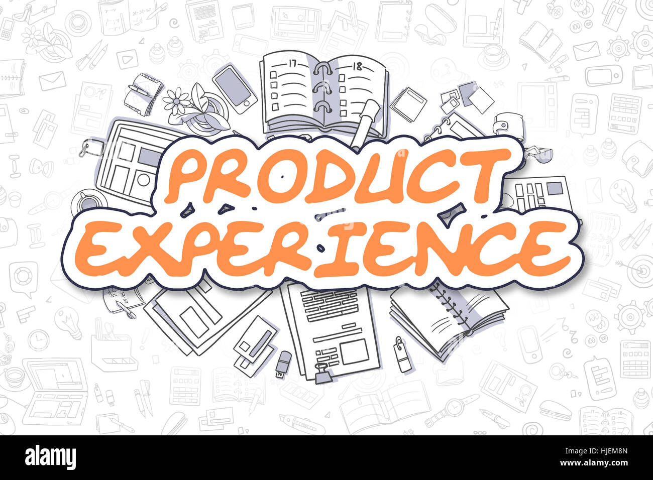 Product Experience - Cartoon Orange Word. Business Concept Stock Photo ...