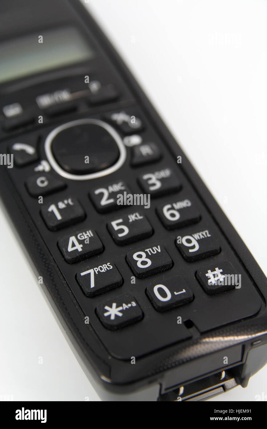 Black Phone dial. Phone handset dial numbers. Black plastic phone set ...