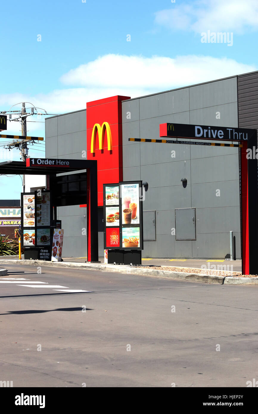 Australian fast food chain meal Mc Donald's drive thru Stock Photo - Alamy