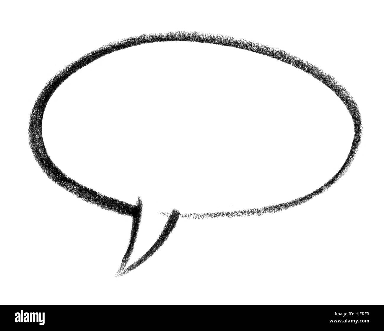 crayon-sketched illustration of a speech bubble Stock Photo - Alamy