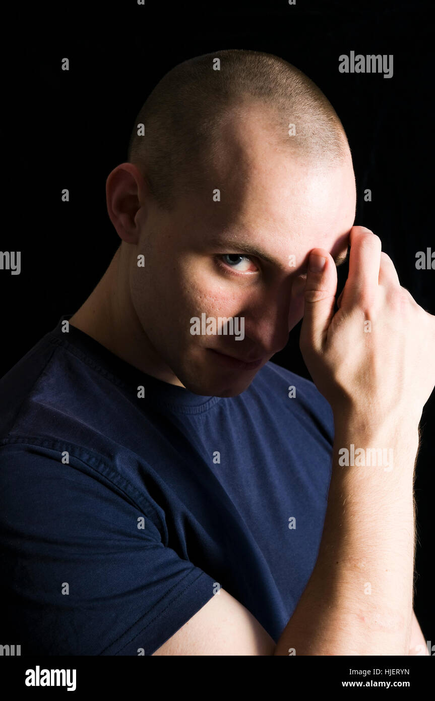 hand at forehead 4 Stock Photo - Alamy