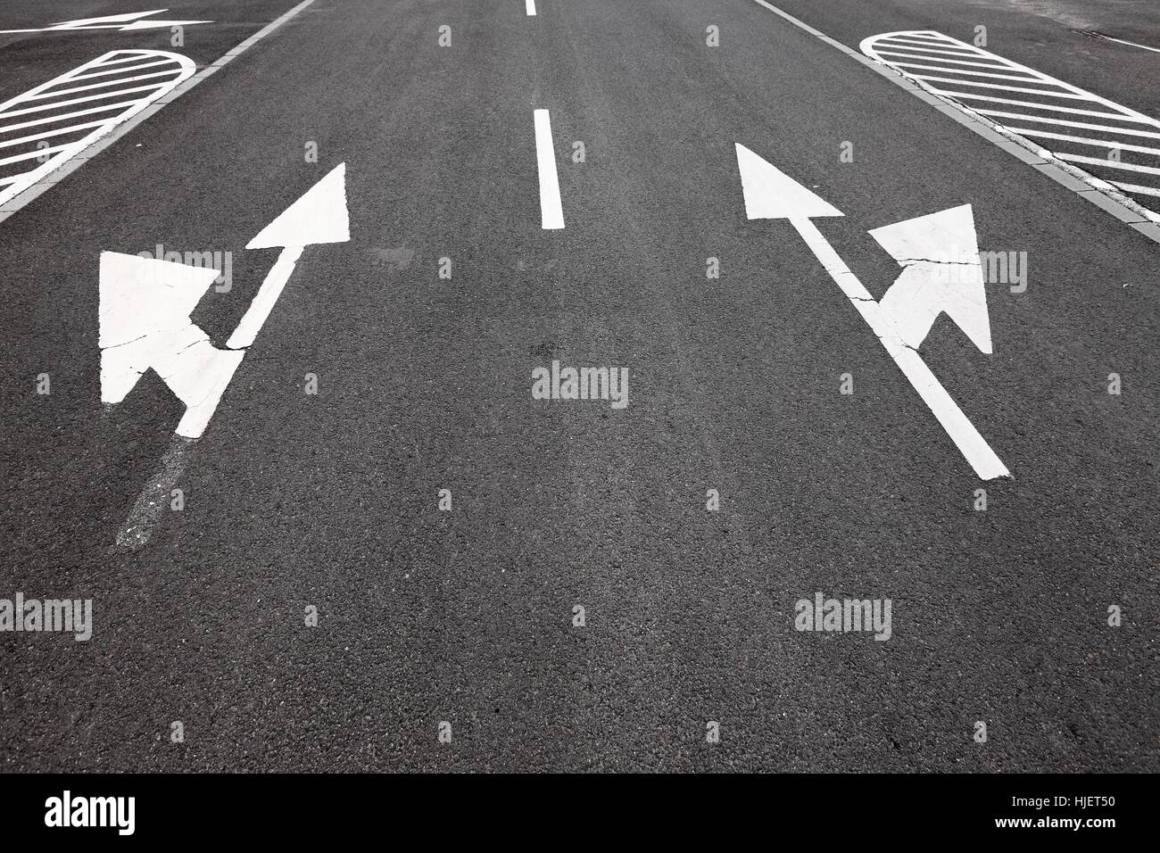 pavement, asphalt, sign, straight, arrow, road, street, pictogram ...