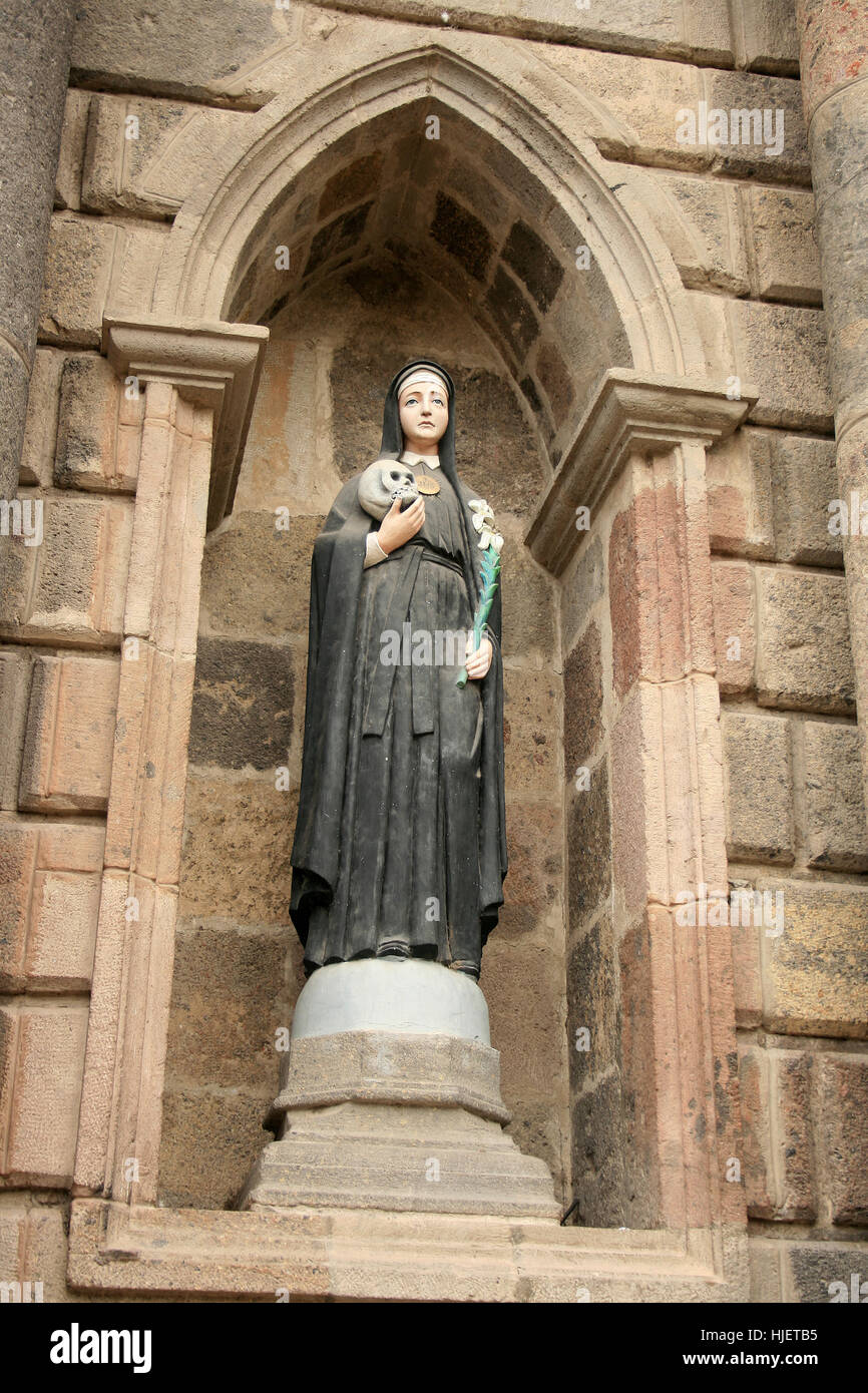 church, statue, outdoor, skull, catholic, saint, urban, building ...