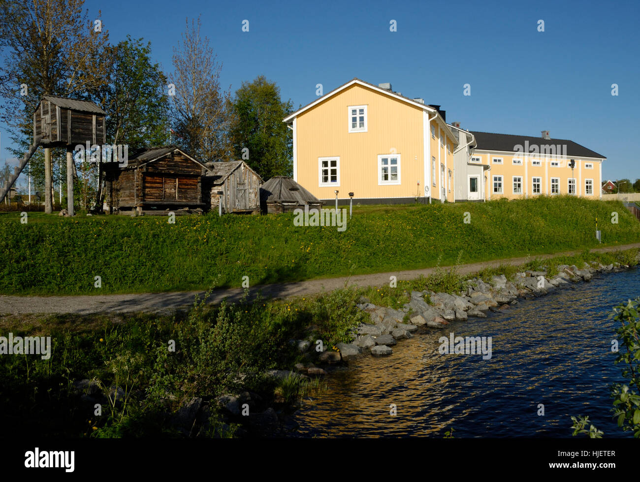 blue, house, building, tree, trees, window, porthole, dormer window ...