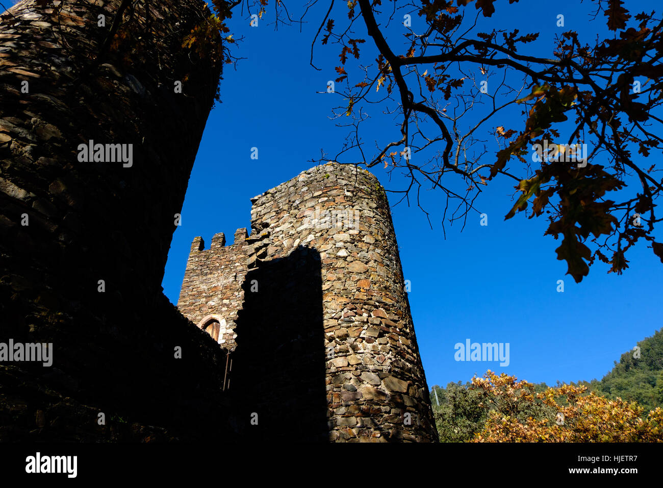 Manor house at the medieval castle in Lousã, Portugal, Europe Stock ...
