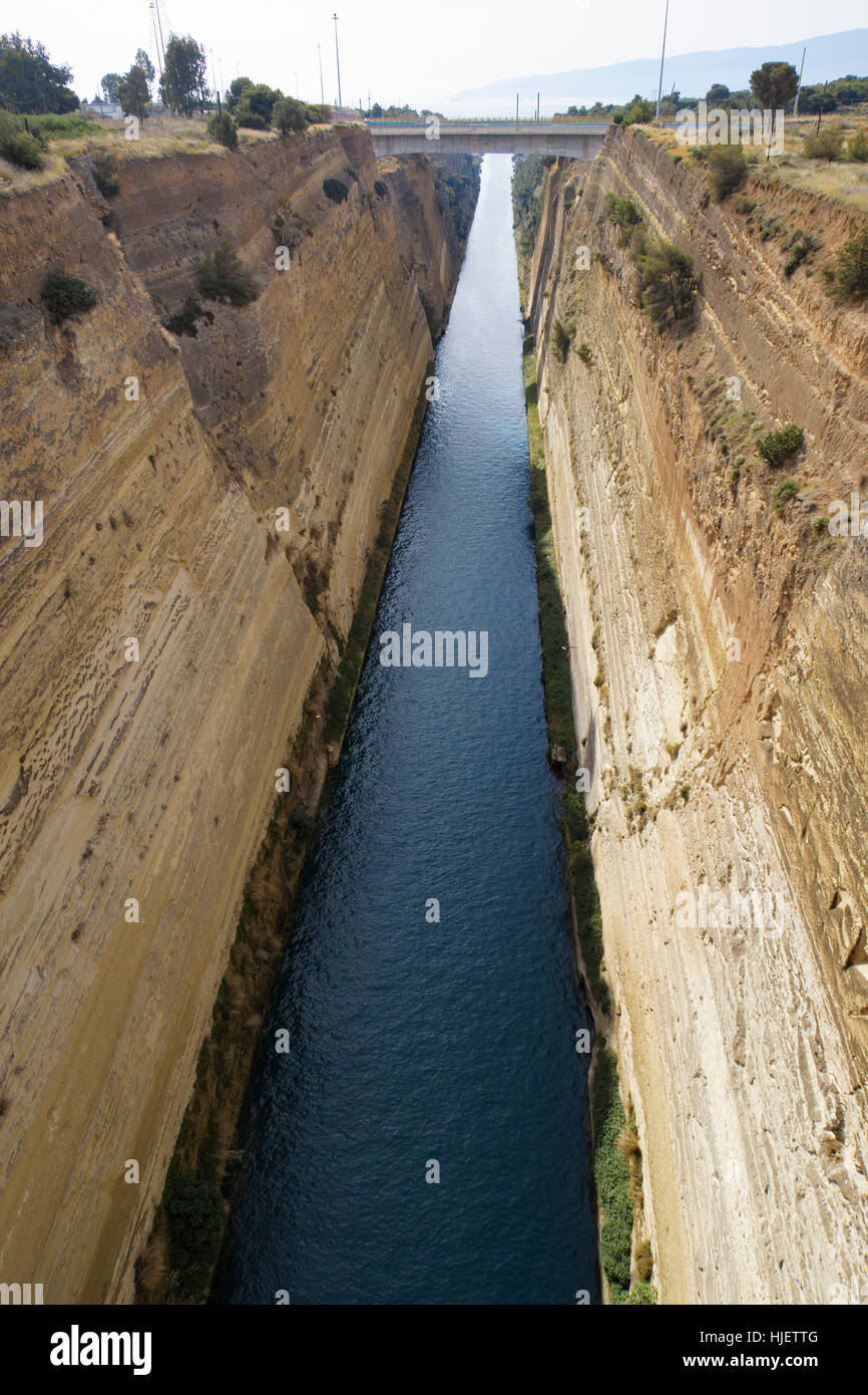 Corinth Canal connecting the Gulf of Corinth with the Saronic Gulf in ...