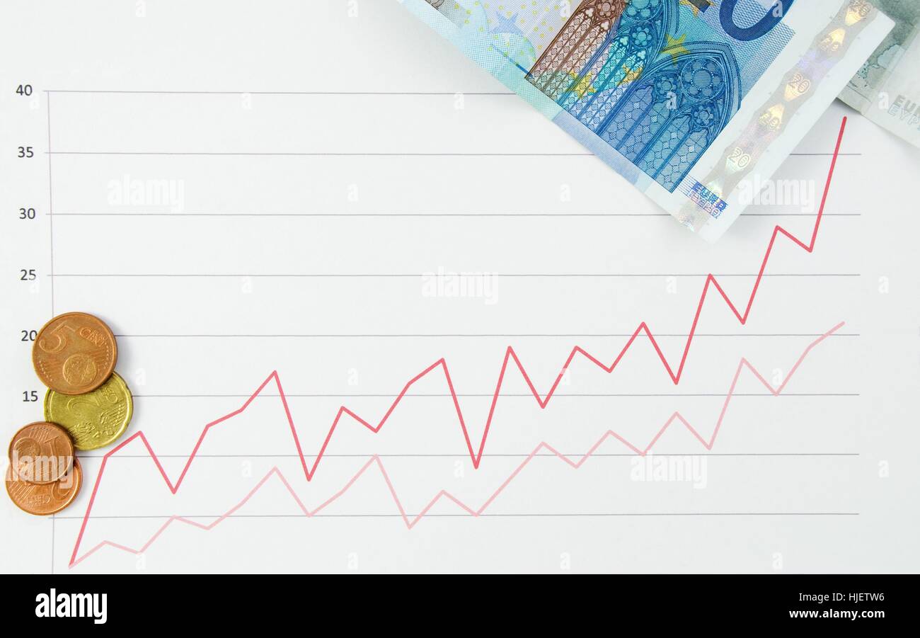a graph showing a rise of euro value Stock Photo - Alamy