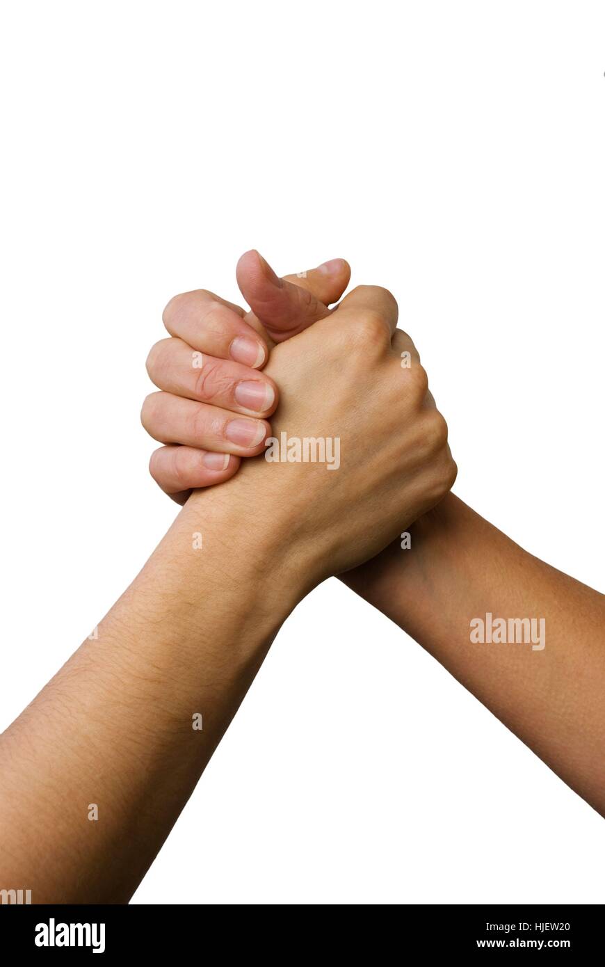 two hands in competing gesture, isolated on white Stock Photo - Alamy