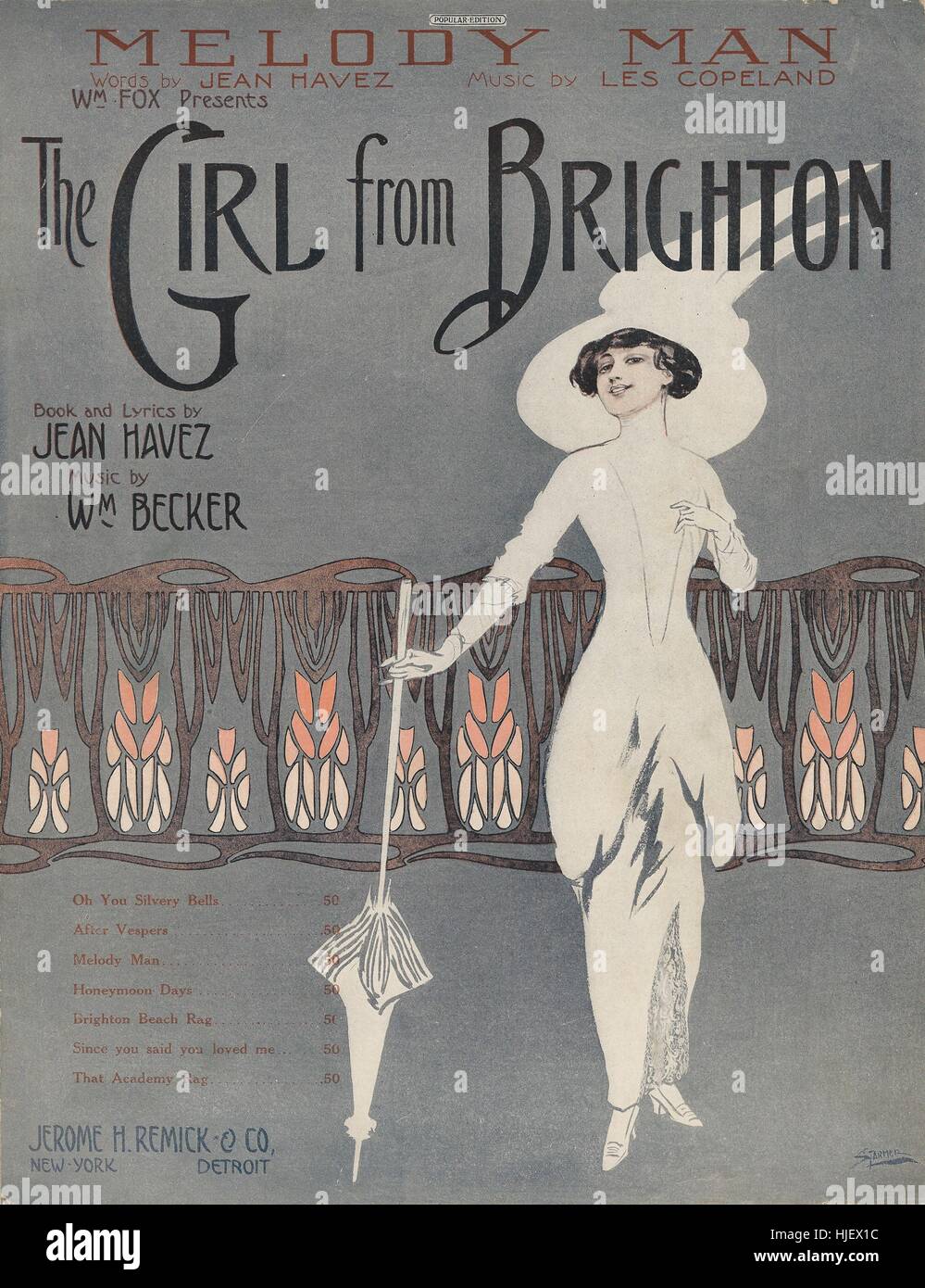 "The Girl from Brighton" 1912 Musical Sheet Music Cover Stock Photo - Alamy