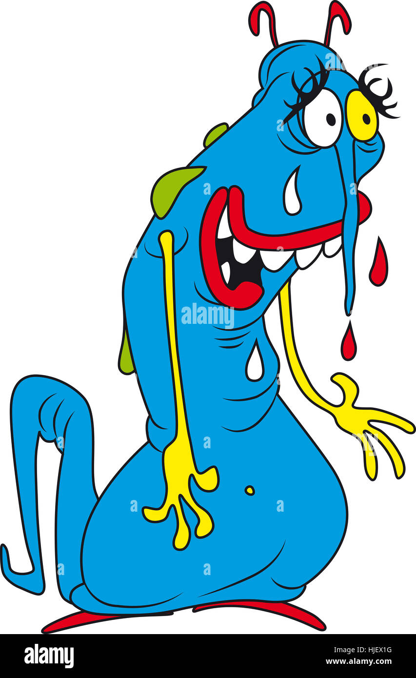 comic, parasite, cartoon, contagious, unhealthy, flu, organism, blue ...