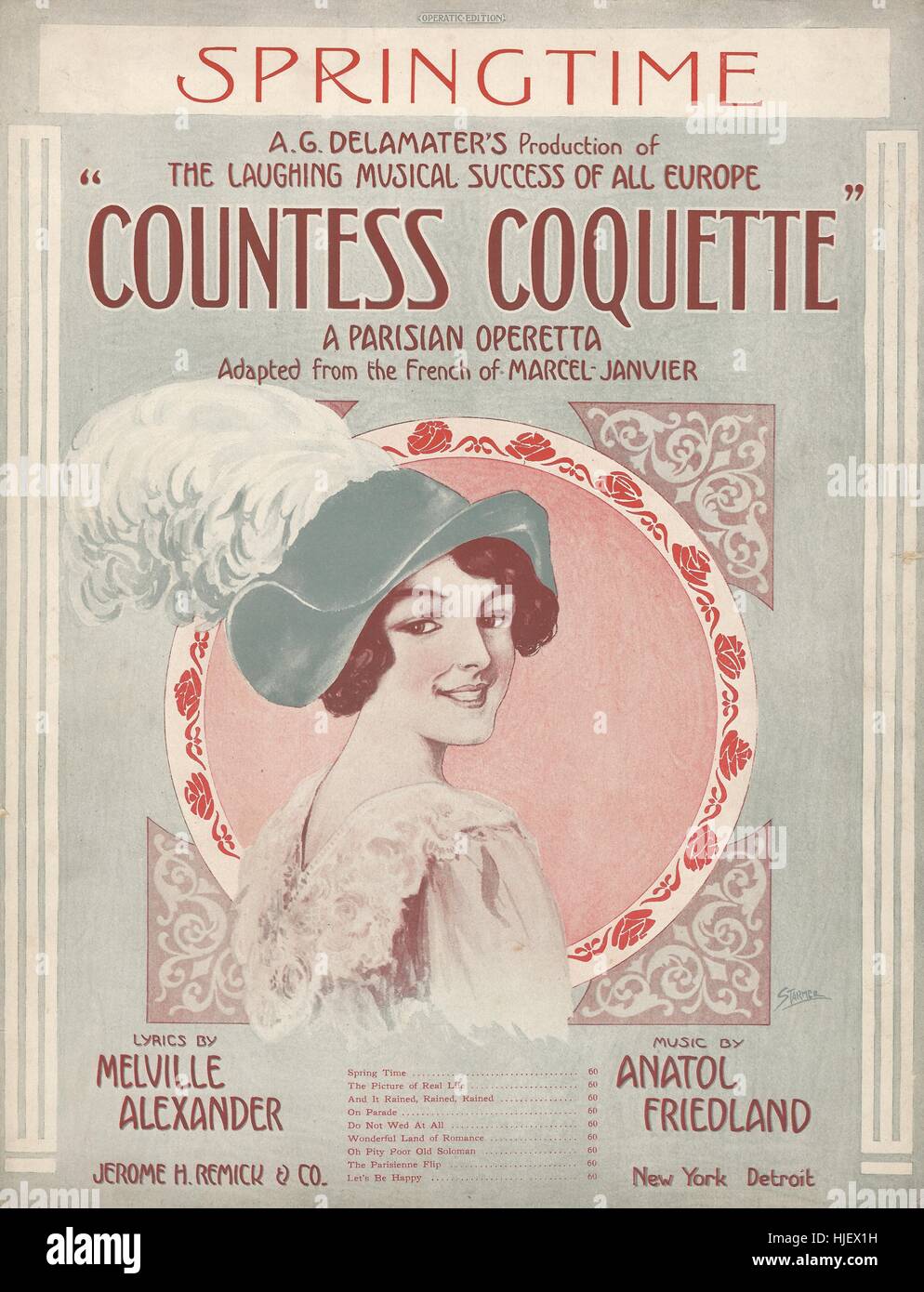 "Countess Coquette" 1912 Musical Sheet Music Cover Stock Photo - Alamy