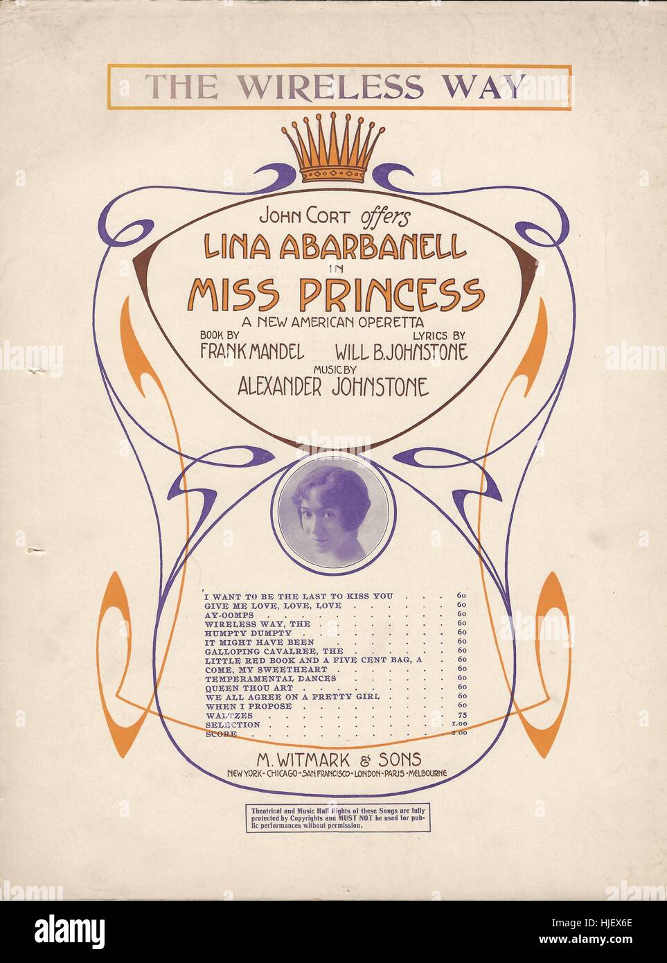 "Miss Princess" 1912 Musical Sheet Music Cover Stock Photo - Alamy