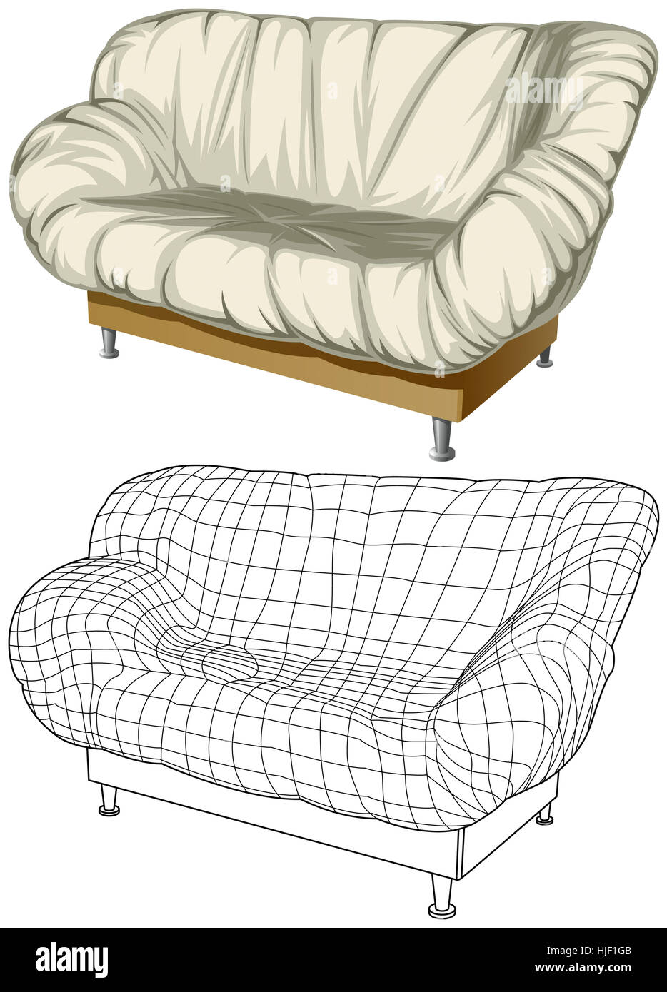 isolated, furniture, sofa, contemporary, design, isolated, fashion ...