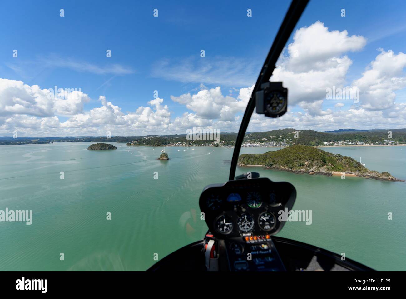 new zealand, archipelago, helicopter, approach flight, blue, beach ...