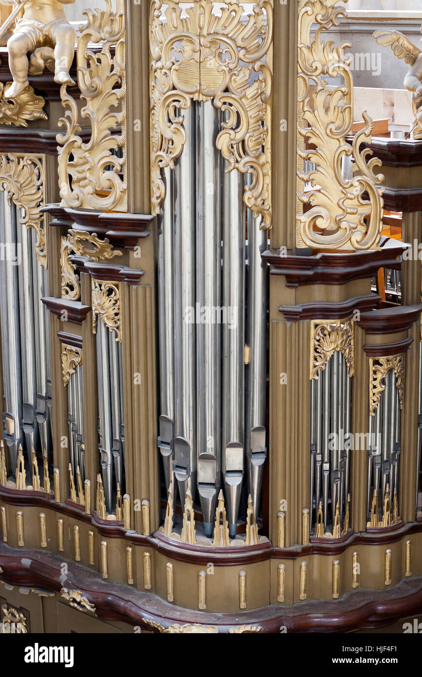detail, church, music, organ, style of construction, architecture Stock ...