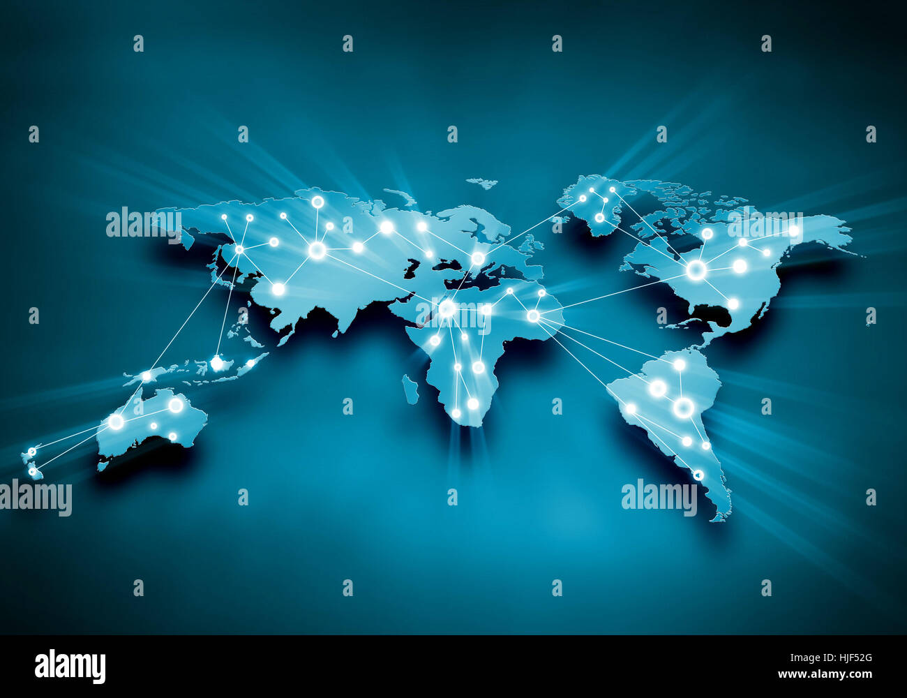 World map with blue background hi-res stock photography and images - Alamy