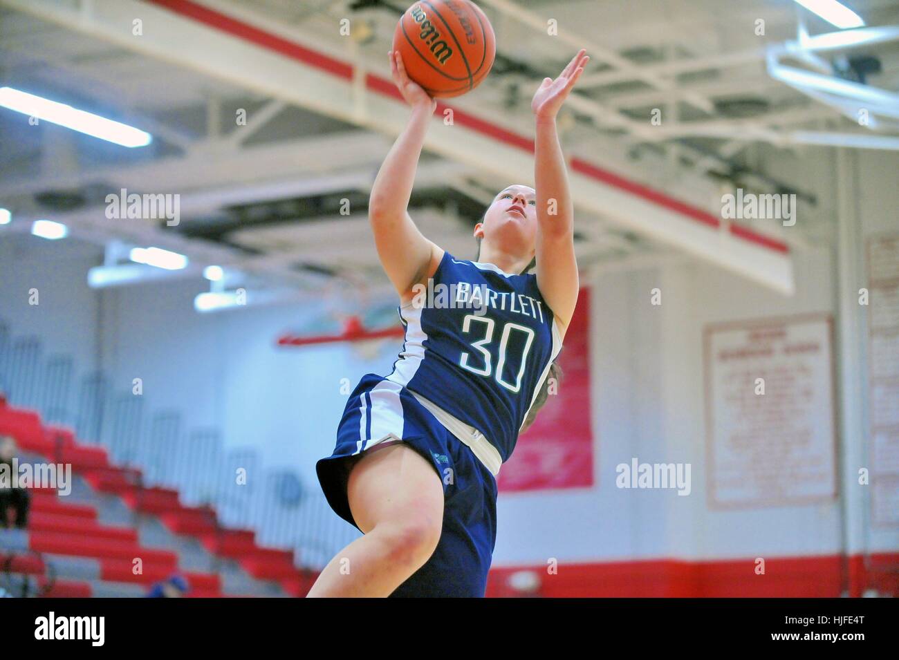 High school player going in for an uncontested layup. USA Stock Photo ...