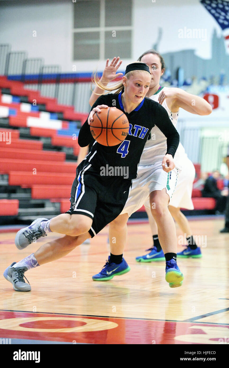 Forward driving the baseline and past a defender on a journey to the ...