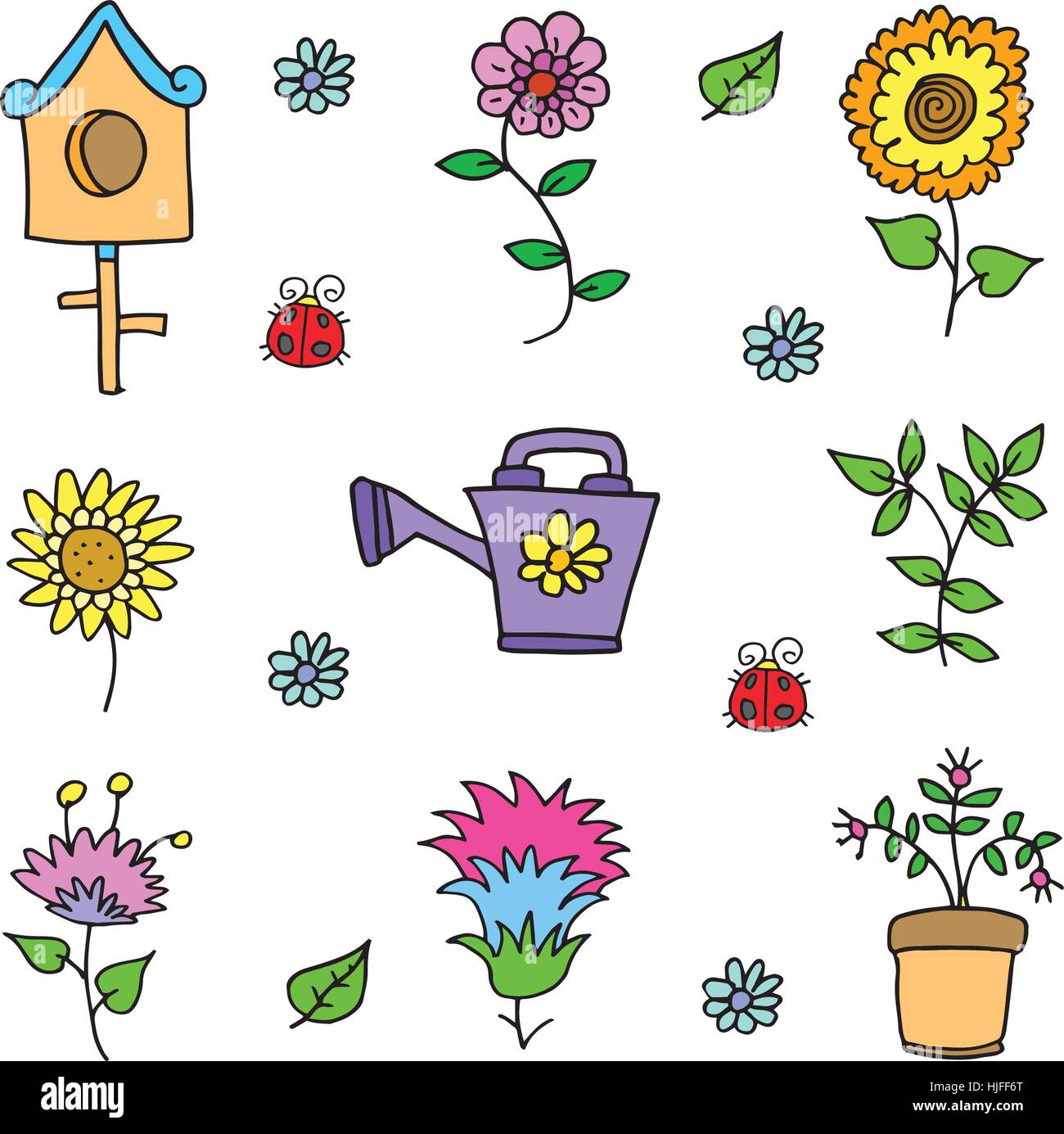 Cat garden flower tree Stock Vector Images - Alamy