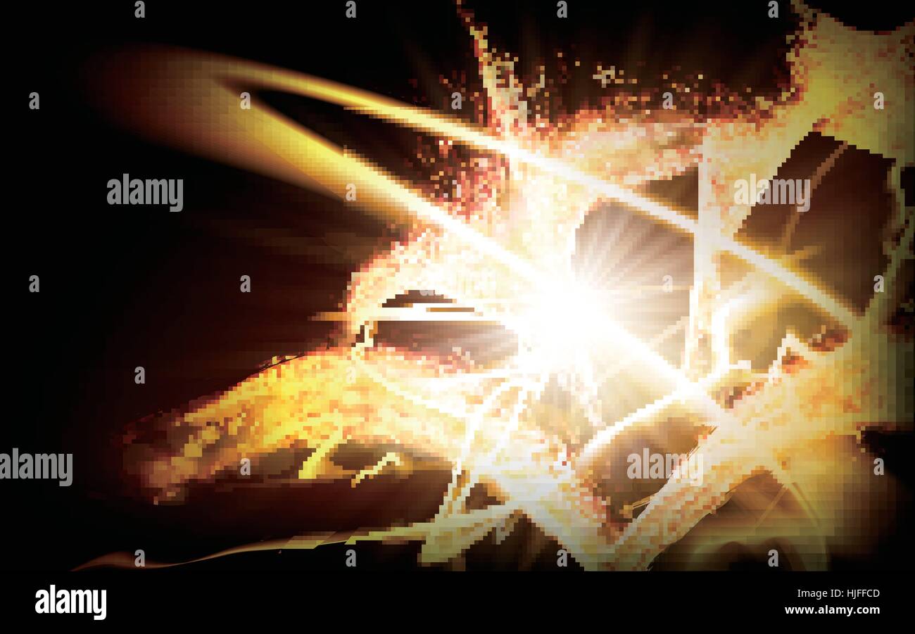 golden sparkling element, can be used as special effect, isolated black ...