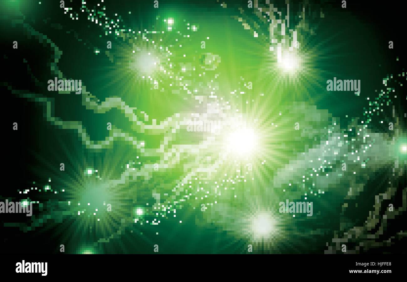 green sparkling light element, can be used as special effect, isolated ...
