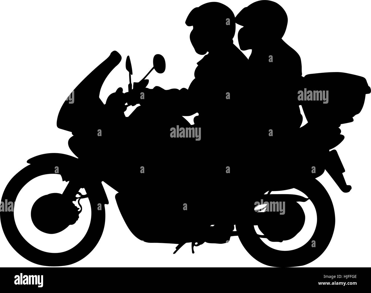 illustration of a motorcycle with riders isolated Stock Vector Image ...