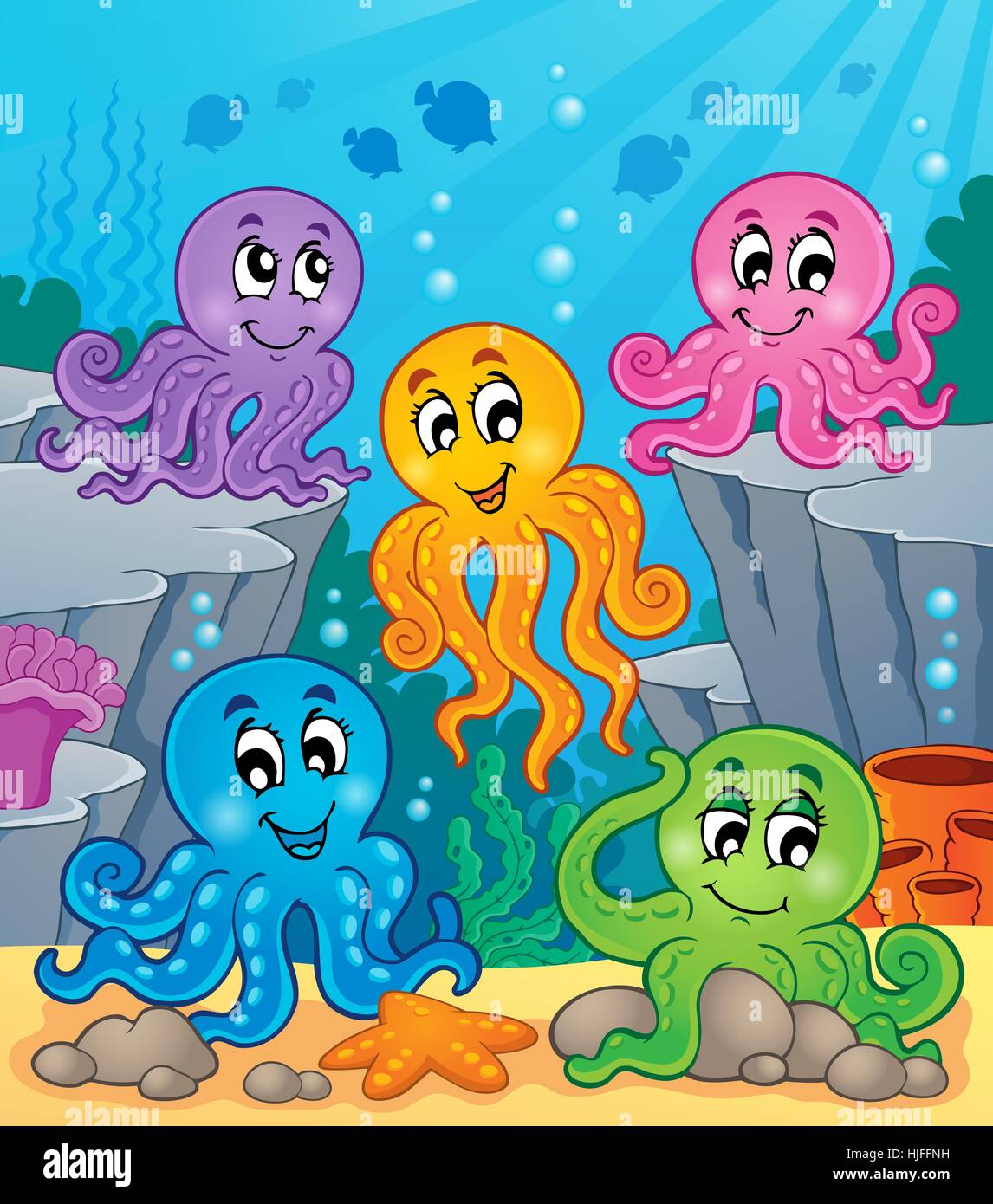 Smiling octopuses hi-res stock photography and images - Alamy